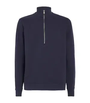 Sunspel Cotton Half-zip Sweatshirt