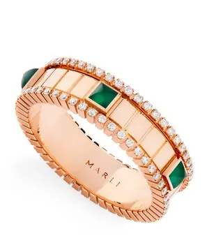 MARLI NEW YORK Diamond And Agate Spinning Ring - Rose Gold