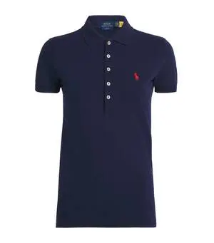 Polo Ralph Lauren Julie Stretch-cotton Polo Shirt - Navy