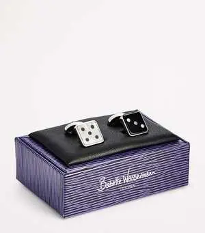 BABETTE WASSERMAN LONDON Onyx And Mother-of-pearl Dice Cufflinks