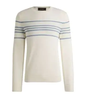 BOSS Silk-cotton Striped Sweater