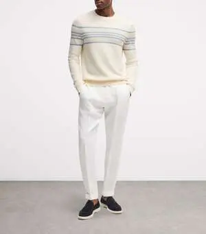 BOSS Silk-cotton Striped Sweater