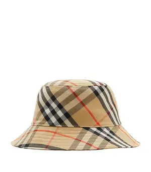 Burberry Check Bucket Hat - Beige