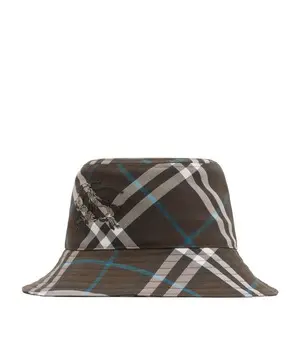 Burberry Check Bucket Hat - Black