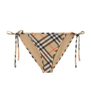 Burberry Checked Bikini Bottom - Yellow