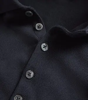 Thom Browne Cotton Appliqué Polo Shirt - Navy