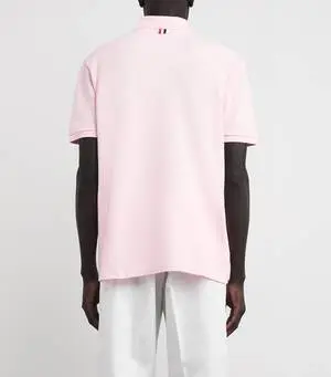 Thom Browne Cotton Appliqué Polo Shirt - Pink