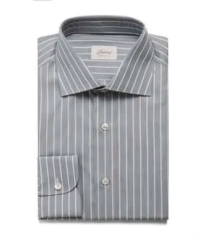 Brioni Brioni Cotton Stripe Shirt Grey