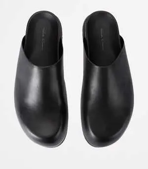 Rick Owens Leather Granola Mules - Black