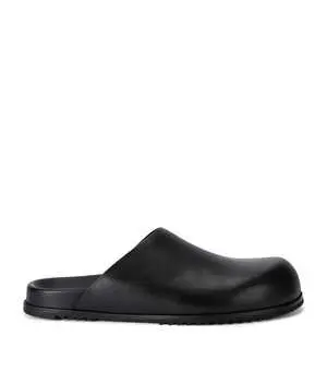 Rick Owens Leather Granola Mules - Black
