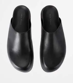 Rick Owens Leather Granola Mules - Black