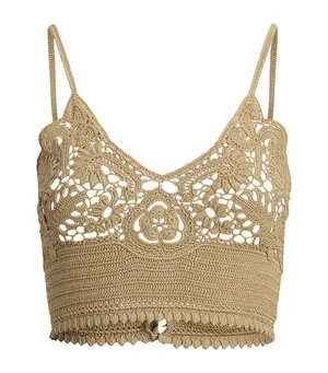 Ralph Lauren Silk Crochet Bralette - Beige