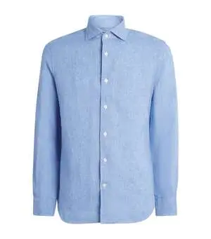 Corneliani Linen Shirt Blue