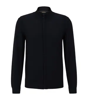 BOSS Wool, Cashmere, And Silk Cardigan - Blue