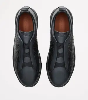 Zegna Crocodile-panel Triple Stitch Sneakers