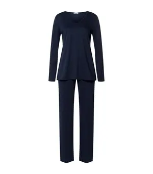 Hanro Cotton Pyjama Set - Navy