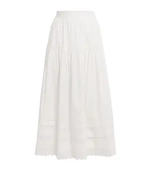 DÔEN Organic Cotton Sebastiane Midi Skirt - White