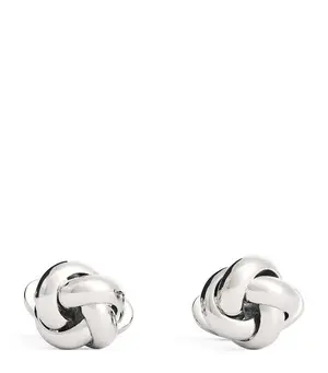 BABETTE WASSERMAN LONDON Rhodium-plated Metal Knot Cufflinks - Silver
