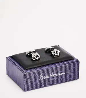BABETTE WASSERMAN LONDON Rhodium-plated Metal Knot Cufflinks