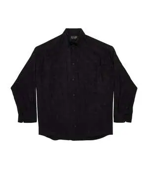 Balenciaga Silk Logo Print Shirt