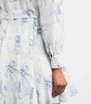 Maje Linen-Blend Midi Shirt Dress In Blue - 35% Off | Editorialist