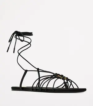 Saint Laurent Leather Babylone Sandals - Black