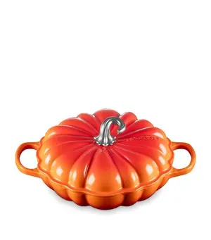 LE CREUSET Cast Iron Pumpkin Shallow Casserole Dish - Orange