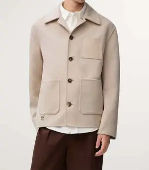 Loewe Wool-cashmere Shirt Jacket - Beige