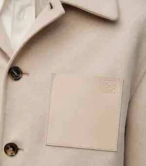 Loewe Wool-cashmere Shirt Jacket - Beige