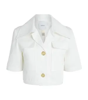 PATOU Cotton Gabardine Cropped Jacket
