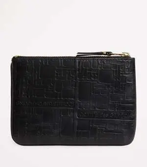 Comme Des Garçons Leather Embossed Pouch