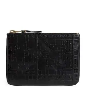 Comme Des Garçons Leather Embossed Pouch