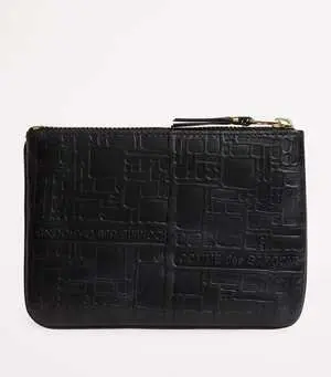 Comme Des Garçons Leather Embossed Pouch