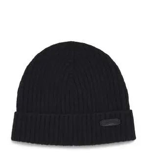 Brioni Cashmere Ribbed Beanie - Blue