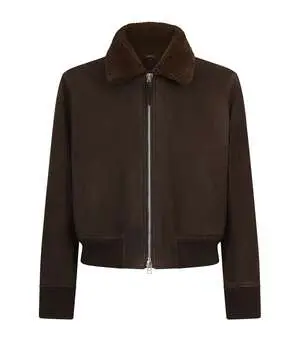 TOM FORD Suede Bomber Jacket - Brown