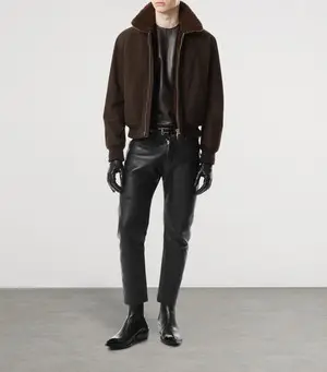 TOM FORD Suede Bomber Jacket - Brown
