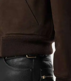 TOM FORD Suede Bomber Jacket - Brown
