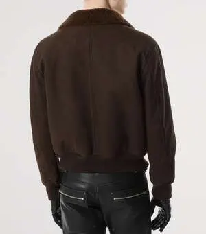 TOM FORD Suede Bomber Jacket - Brown