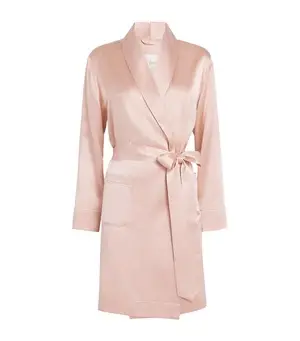 Harrods Silk Short Robe - Pink