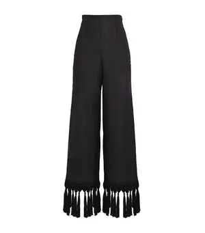 TALLER MARMO Linen Fringe-trim Marlino Trousers