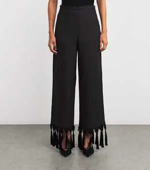 TALLER MARMO Linen Fringe-trim Marlino Trousers
