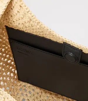 Loewe X Paula's Ibiza Small Raffia Punch-hole Hobo Bag