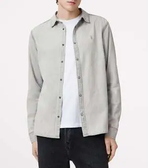 ALLSAINTS Denim Gleason Shirt - Grey