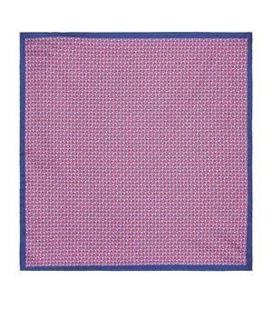 Canali Silk Printed Pocket Square - Pink