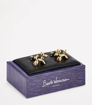 BABETTE WASSERMAN LONDON Plated Balloon Dog Cufflinks