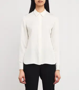 Theory Silk Georgette Fitted Shirt