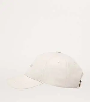 Saint Laurent Cotton Baseball Cap With Logo