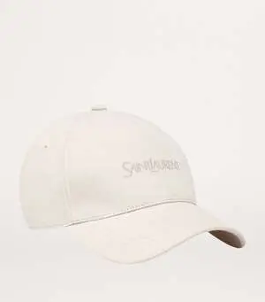 Saint Laurent Cotton Baseball Cap With Logo