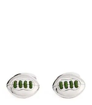 BABETTE WASSERMAN LONDON Thread-detail American Football Cufflinks - Silver