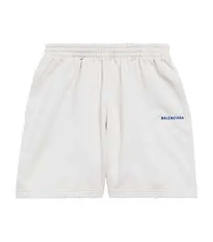 Balenciaga Cotton Logo Shorts - Gold